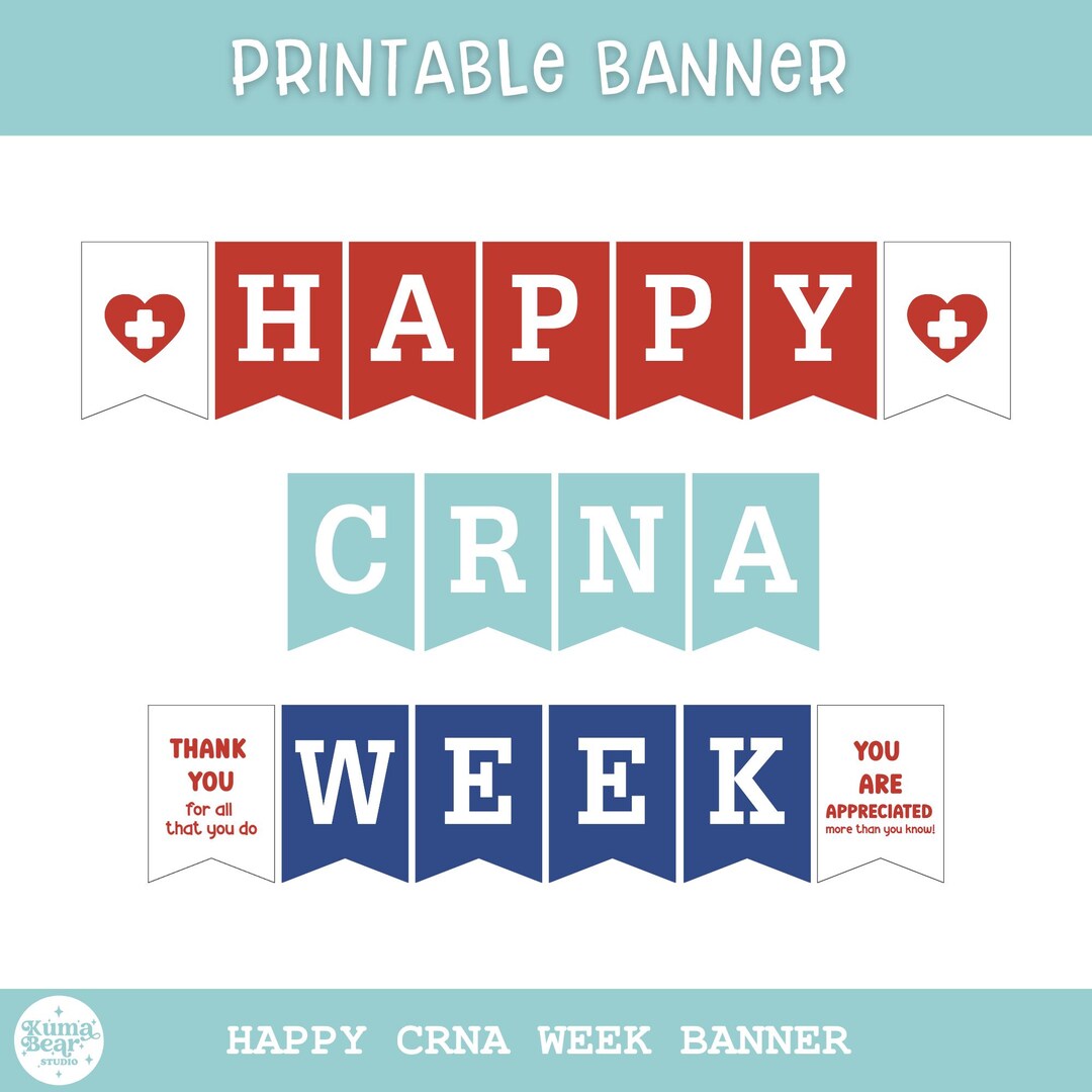 Nurse Anesthetists Week Printable Banner CRNA Week Banner Printable ...