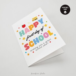 First Day of School Card Printable, Back to School Card, Welcome Back ...