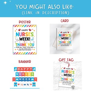 Nurse Appreciation Sign Printable, Nurses Week Sign, Nurse Week ...