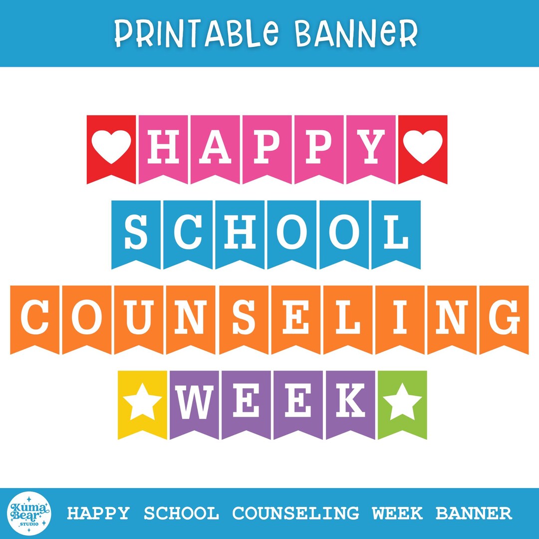 School Counseling Week Printable Banner, Thank You School Counselor ...