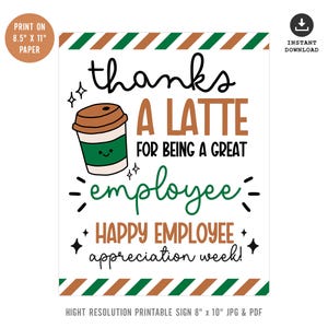 Printable Appreciation Signs, Employee Appreciation Week Sign Printable ...