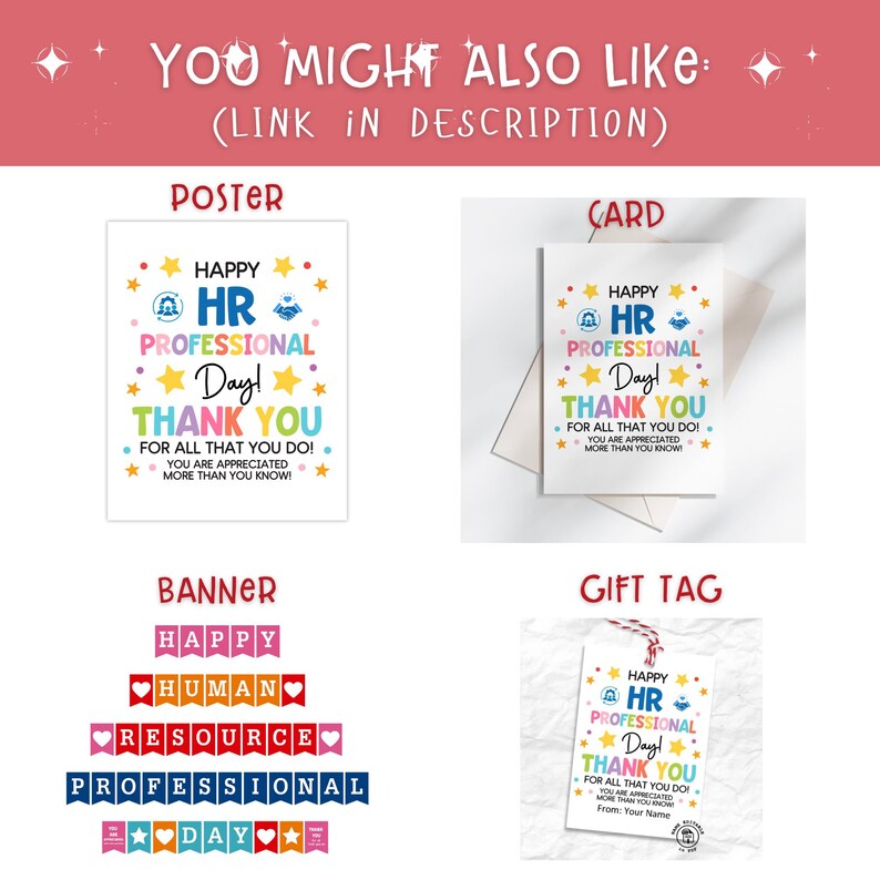 HR Professional Day Tags Printable – Staff Appreciation, Human Resource ...