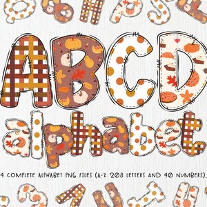 Thanksgiving Alphabet Letters Bundle, Thanksgiving Alphabet PNG Files ...