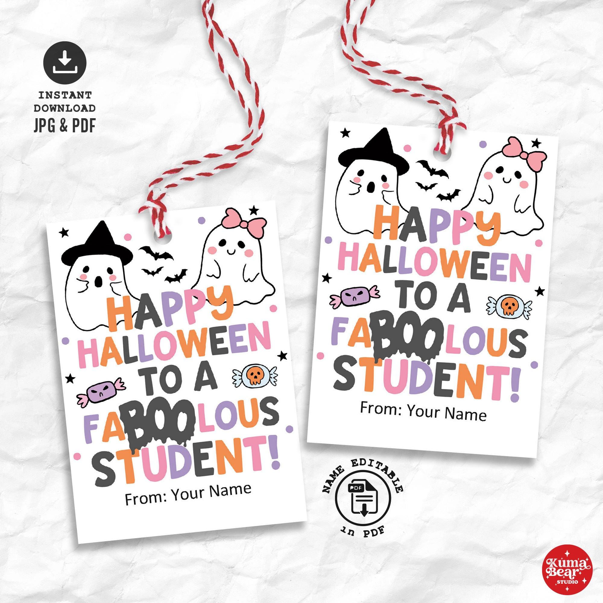Halloween Student Gift Tags Printable – Faboolous Classroom Treat Tags ...