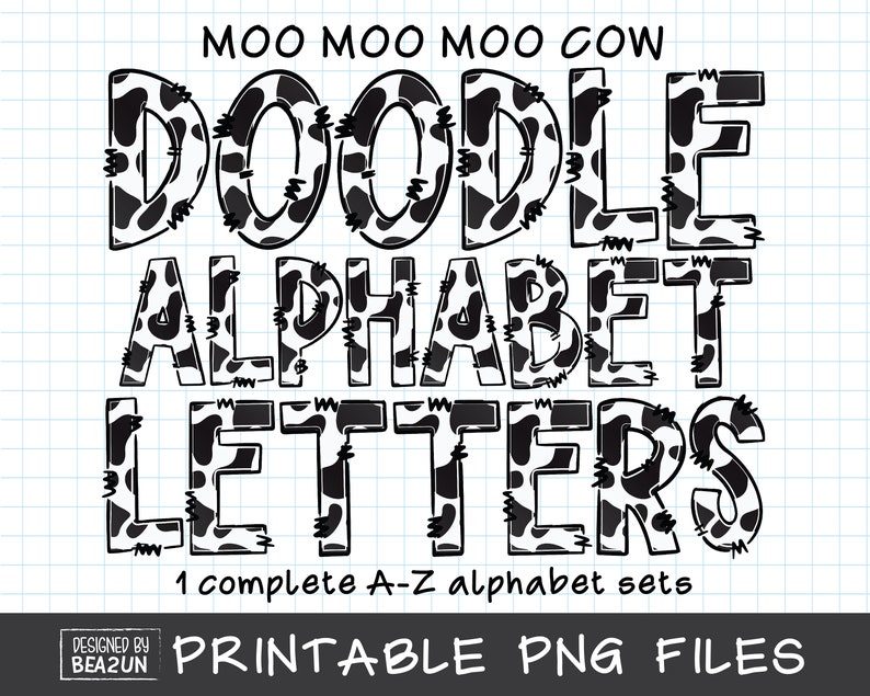 Animal Farm Cow Alphabet PNG Alphabet Sublimation Alphabet | Etsy