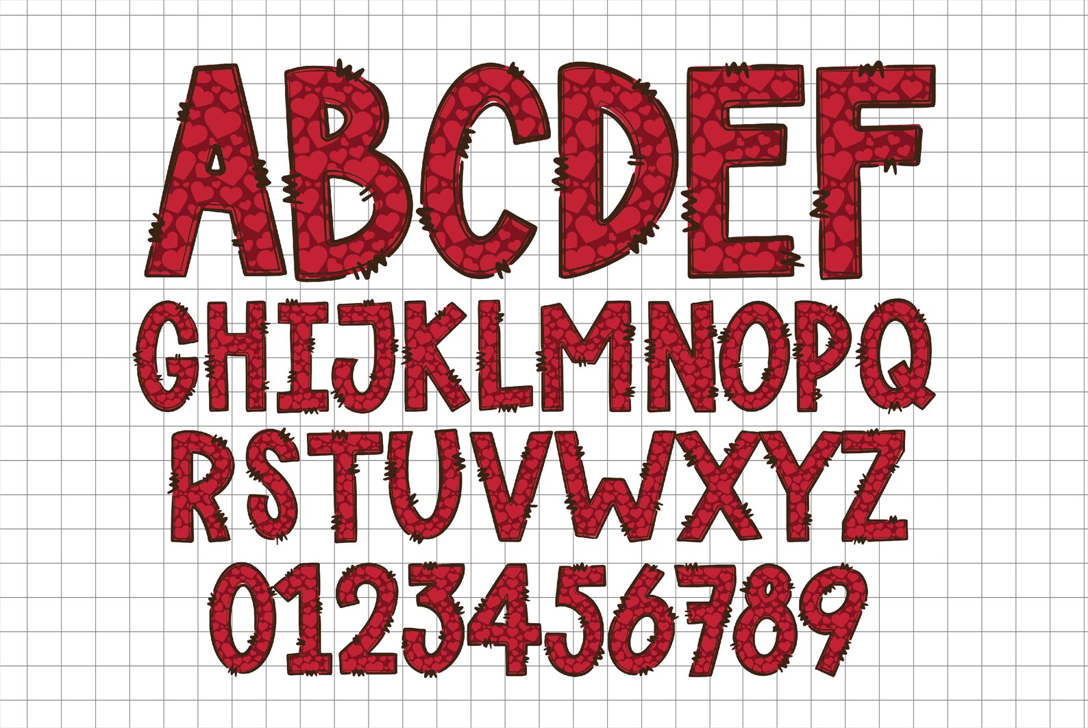 Hearts Alphabet Letters PNG Bundle Love Alphabet PNG - Etsy