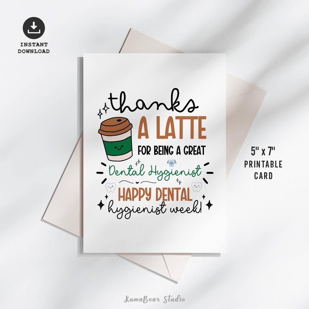 Dental Hygienist Week Printable Card, Dental Hygienist Appreciation ...