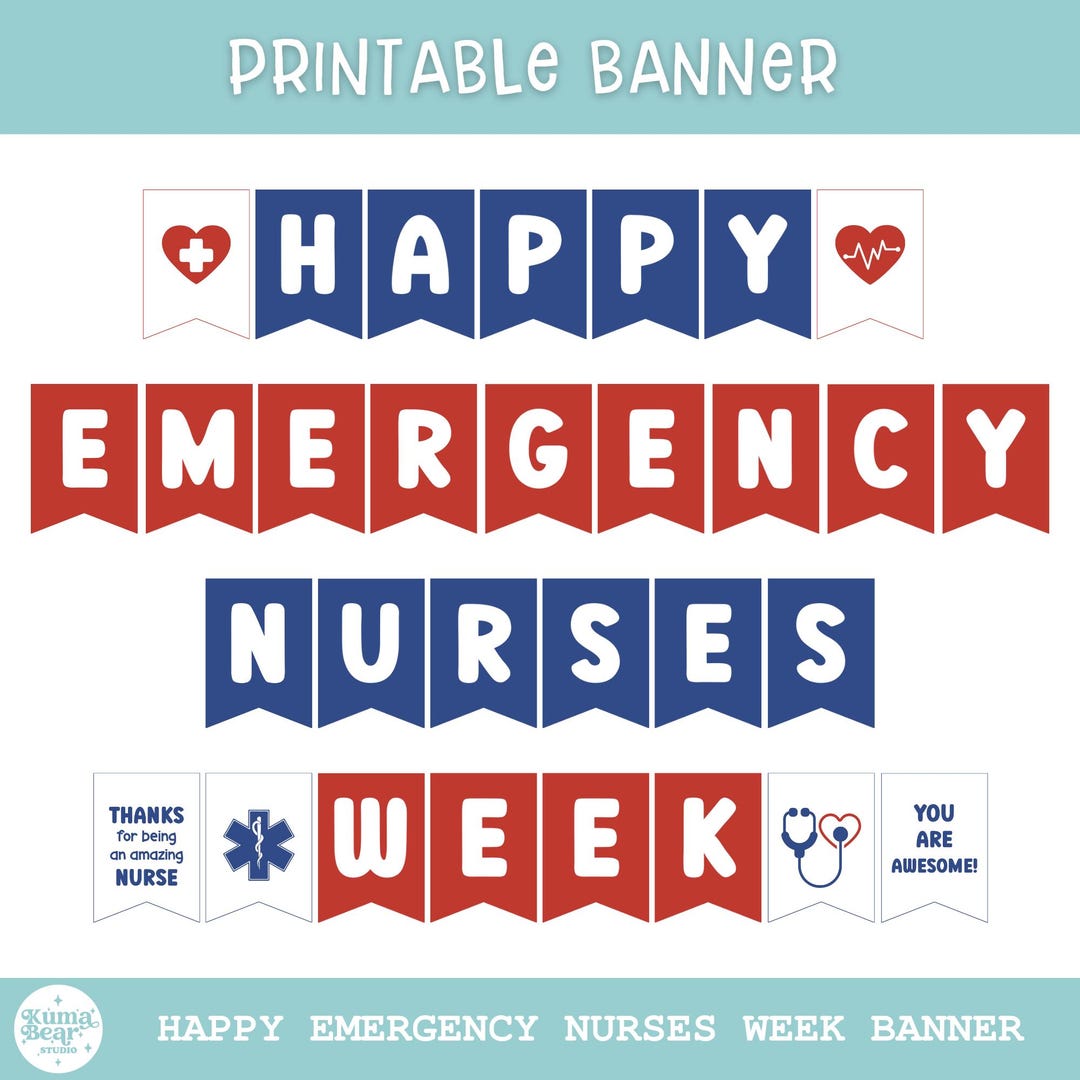 Emergency Nurses Week Printable Banner ER Nurse Week Decorations, ER ...