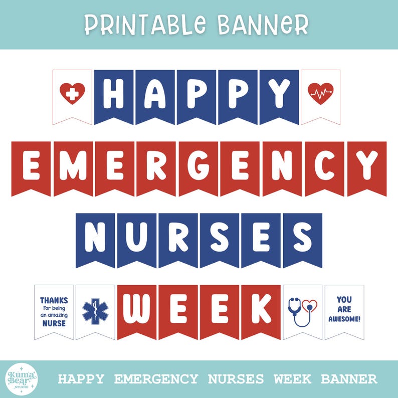 Emergency Nurses Week Printable Banner ER Nurse Week Decorations, ER ...