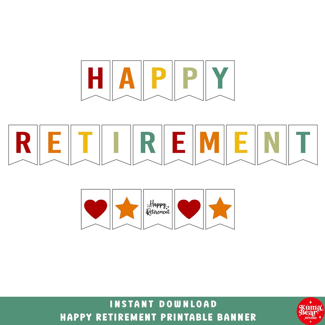 DIY Patintable Banner, Retirement Banner Printable, Retirement Decor ...