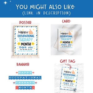Occupational Therapy Month Tag Printable, OT Month Gift Tag ...