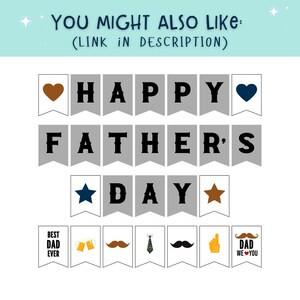 Father's Day Pennant Banner Printable, Happy Father's Day Banner, Best ...