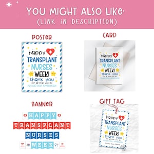 Transplant Nurses Week Banner Printable, Transplant Nurse Week Decor ...