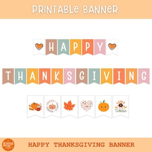 Printable Banner Thanksgiving Decor, Friendsgiving Banner Thankful ...