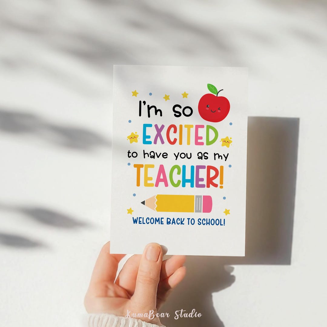 Back to School Teacher Card: Printable Gift Card From Student (PDF ...