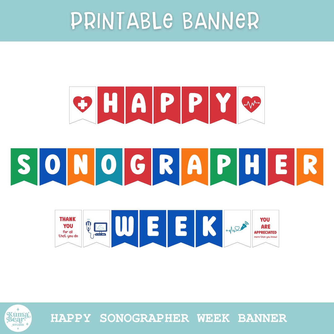 Printable Banner Sonographer Week Decor, Ultrasound Awareness Month ...