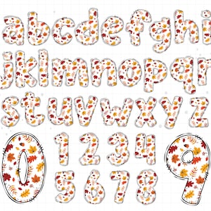 Fall Alphabet Letters Bundle PNG Files, Fall Sublimation Clipart ...