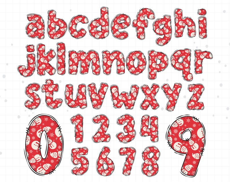 Christmas Alphabet PNG Alphabet Sublimation Alphabet Letters - Etsy