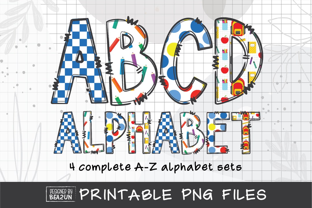 School PNG, Teacher Letters PNG, School Alphabet Sublimation, Teacher ...