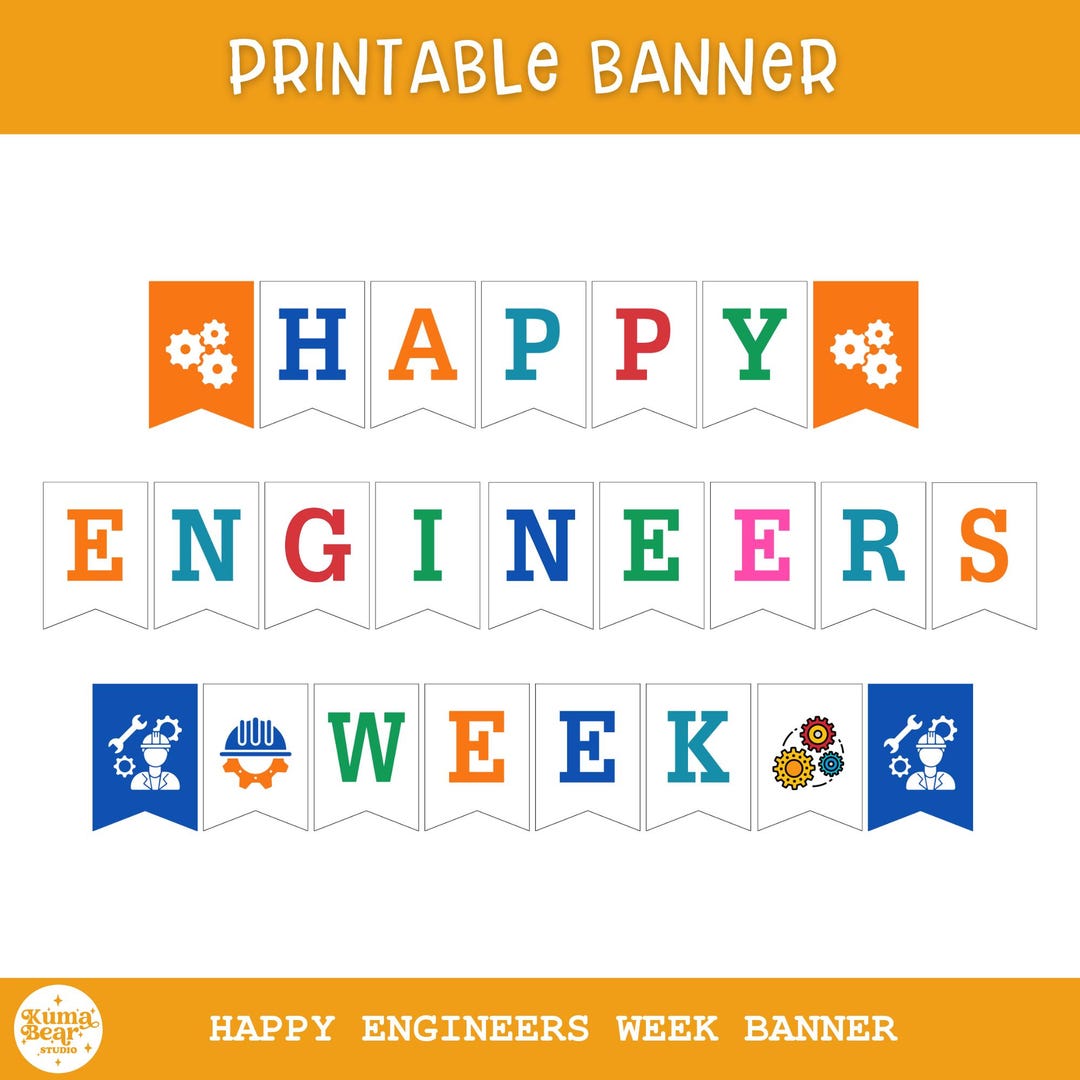 Engineers Week Appreciation Decor, Printable Engineers Week Banner ...