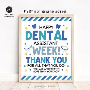 Dental Assistants Week Printable Sign, Dental Assistants Recognition ...