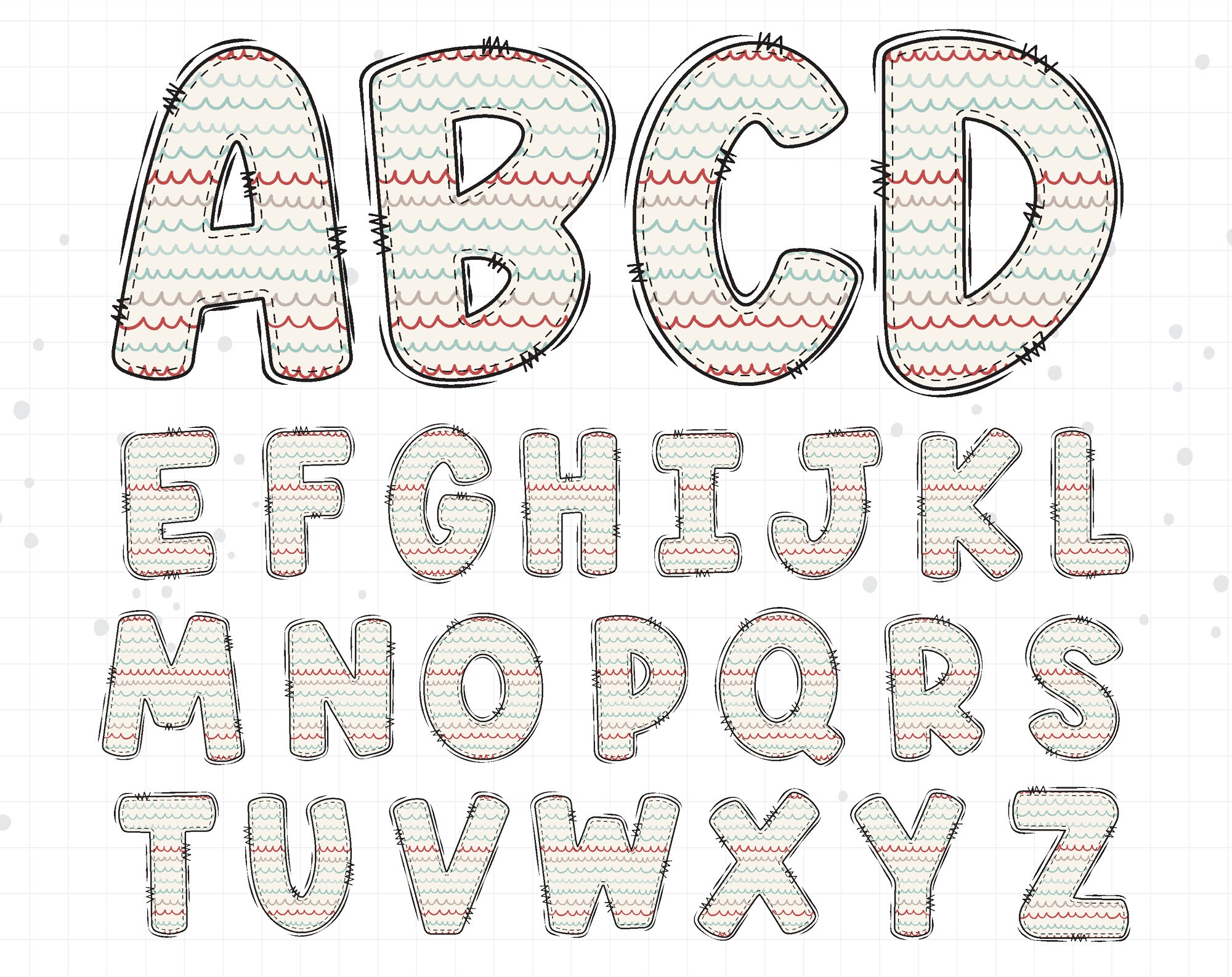 Bright Boho Alphabet PNG Alphabet Sublimation Alphabet - Etsy