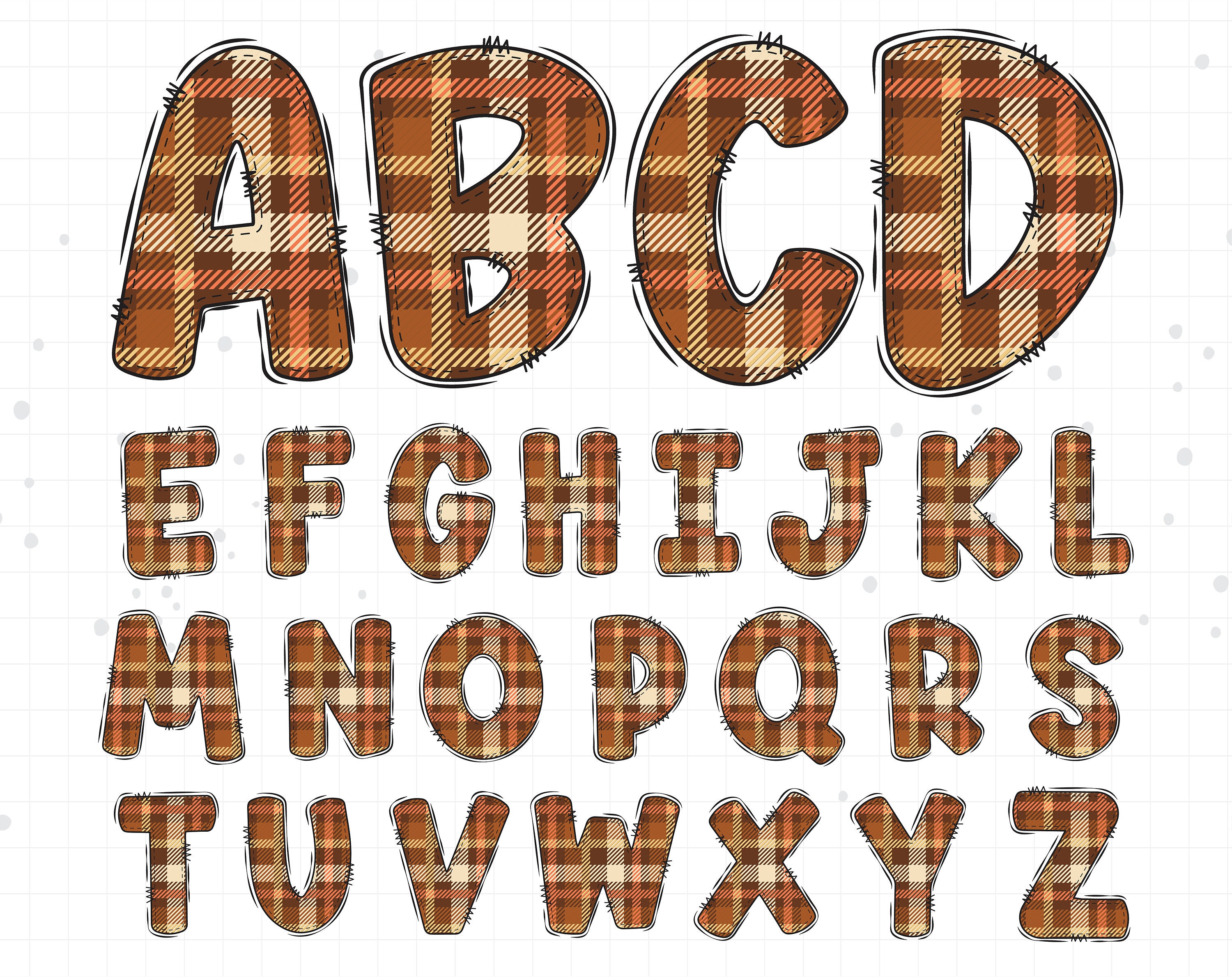 Autumn Plaid Alphabet Letters Bundle PNG Files Fall - Etsy