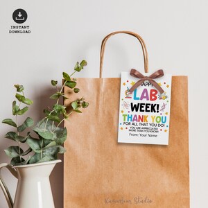 Lab Week Tag Printable, Thank You Label for Medical Lab Professionals ...