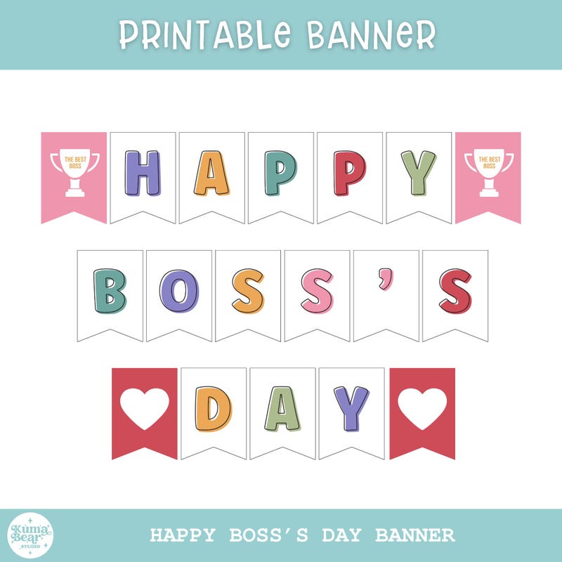 Bosses Day Pink Banner - Etsy