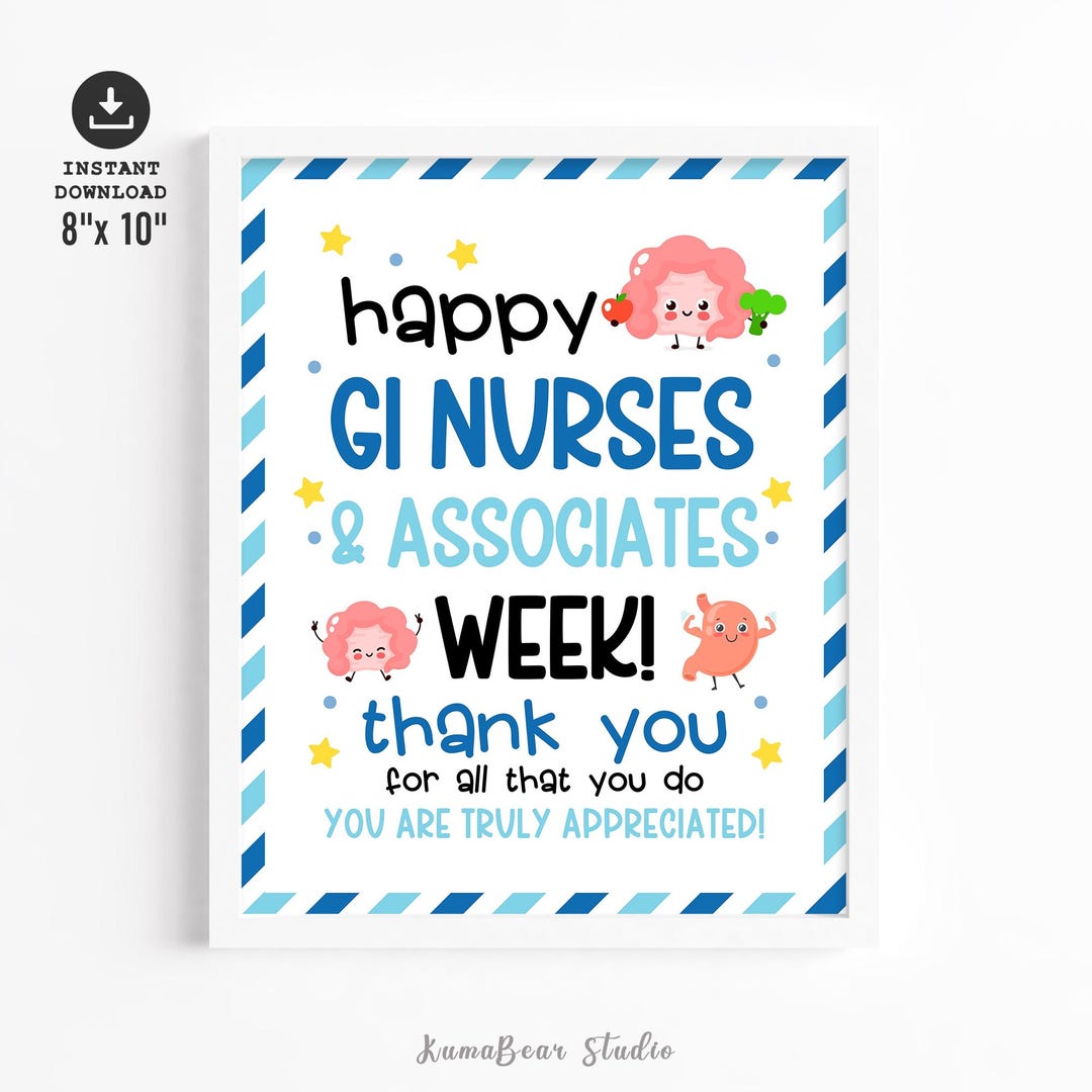 GI Nurse Week Printable Sign, GI Nurses and Associates Week Sign ...