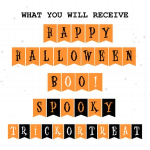 Halloween Banner Printable: Spooky Party Decor, Trick or Treat Garland ...