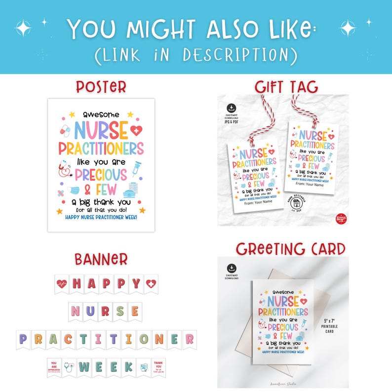 Nurse Practitioner Week Gift Tags, NP Week Thank You Tags Printable ...
