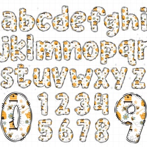 Honey Bee PNG, Bee Alphabet Letters PNG Bundle, Cute Bee Theme Alphabet ...