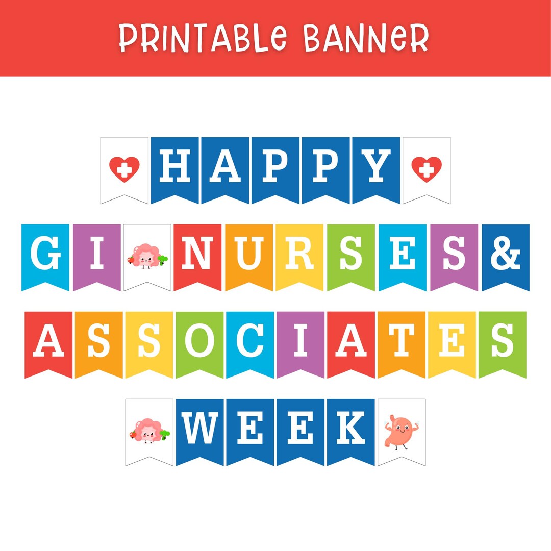 GI Nurses Week Banner Printable, GI Nurses & Associates Week Printable ...