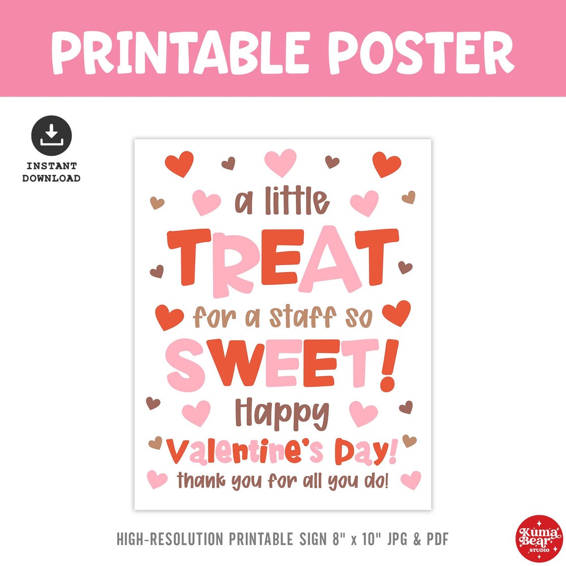 Valentine's Day Sweet Treat Table Sign, Staff Appreciation Printable ...
