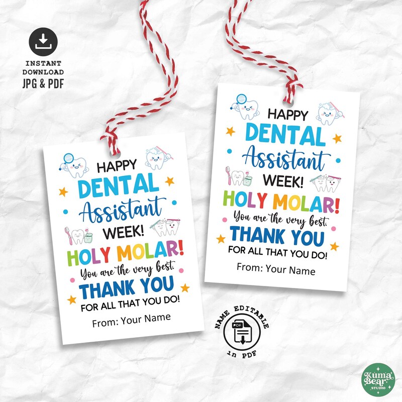 Dental Assistant Week Printable Cards - Etsy