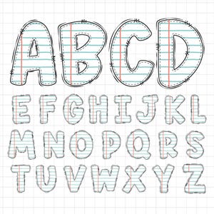 Back to School Doodle Letters PNG, School Alphabet Bundle, School PNG ...