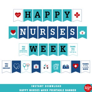 Nurse Appreciation Week Banner Printable, Nurses Week Banner, Nurses Week Decor, Nurse Week ...