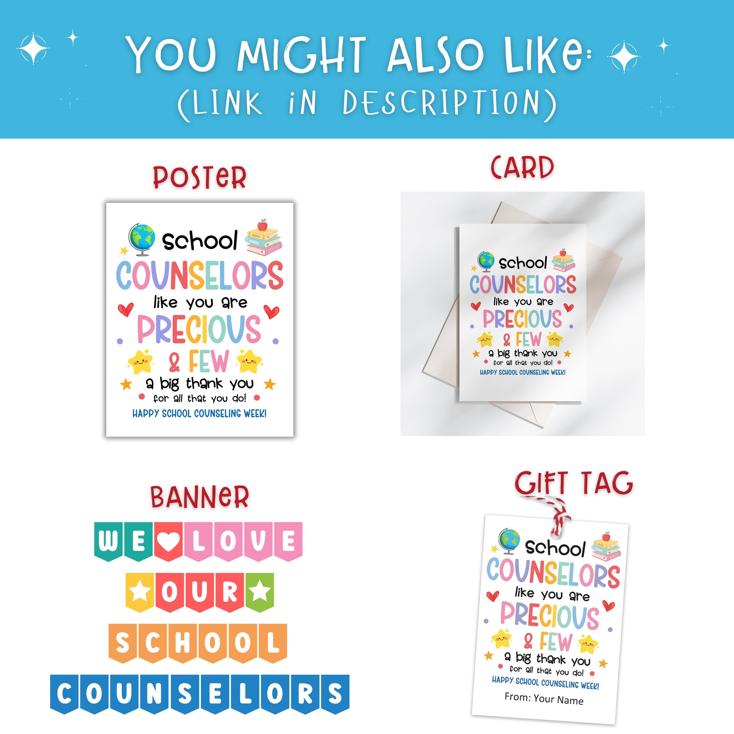 School Counseling Week Card Printable, Counselor Appreciation Thank You ...