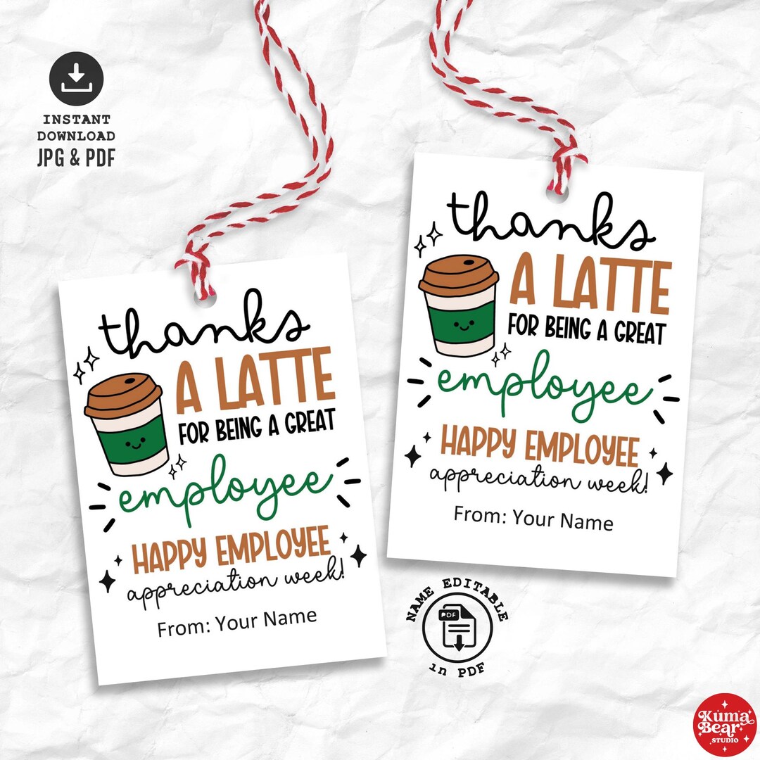 Employee Appreciation Gift Tags, Employee Appreciation Week Tags ...