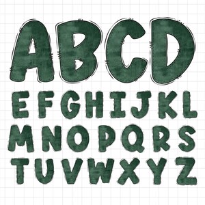School Doodle Alphabet Bundle, School PNG Letters, Numbers ...