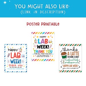 Lab Week Tag Printable, Thank You Label for Medical Lab Professionals ...