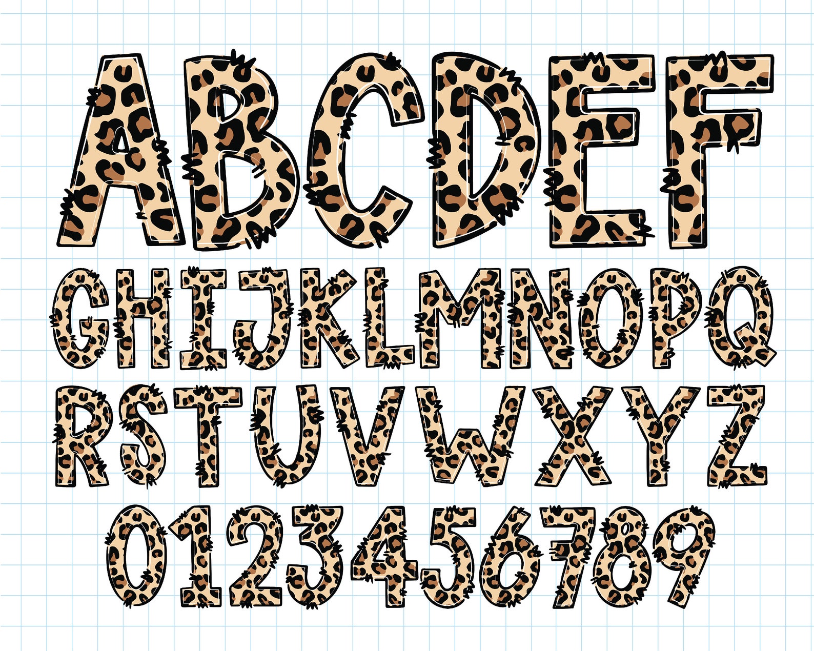Leopard Alphabet PNG Alphabet Sublimation Alphabet Letters - Etsy