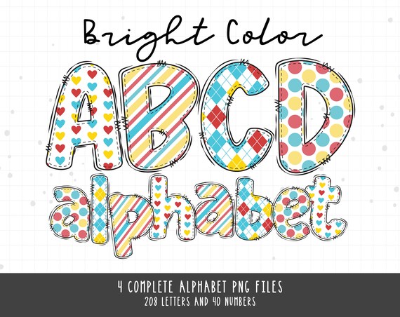 Bright Color Alphabet PNG Alphabet Sublimation Alphabet - Etsy
