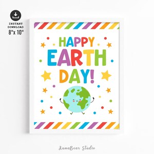Earth Day Sign Printable, Earth Day Poster, Happy Earth Day Printable ...