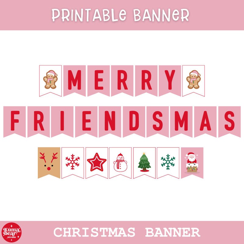 Friendsmas Banner With Bows - Etsy