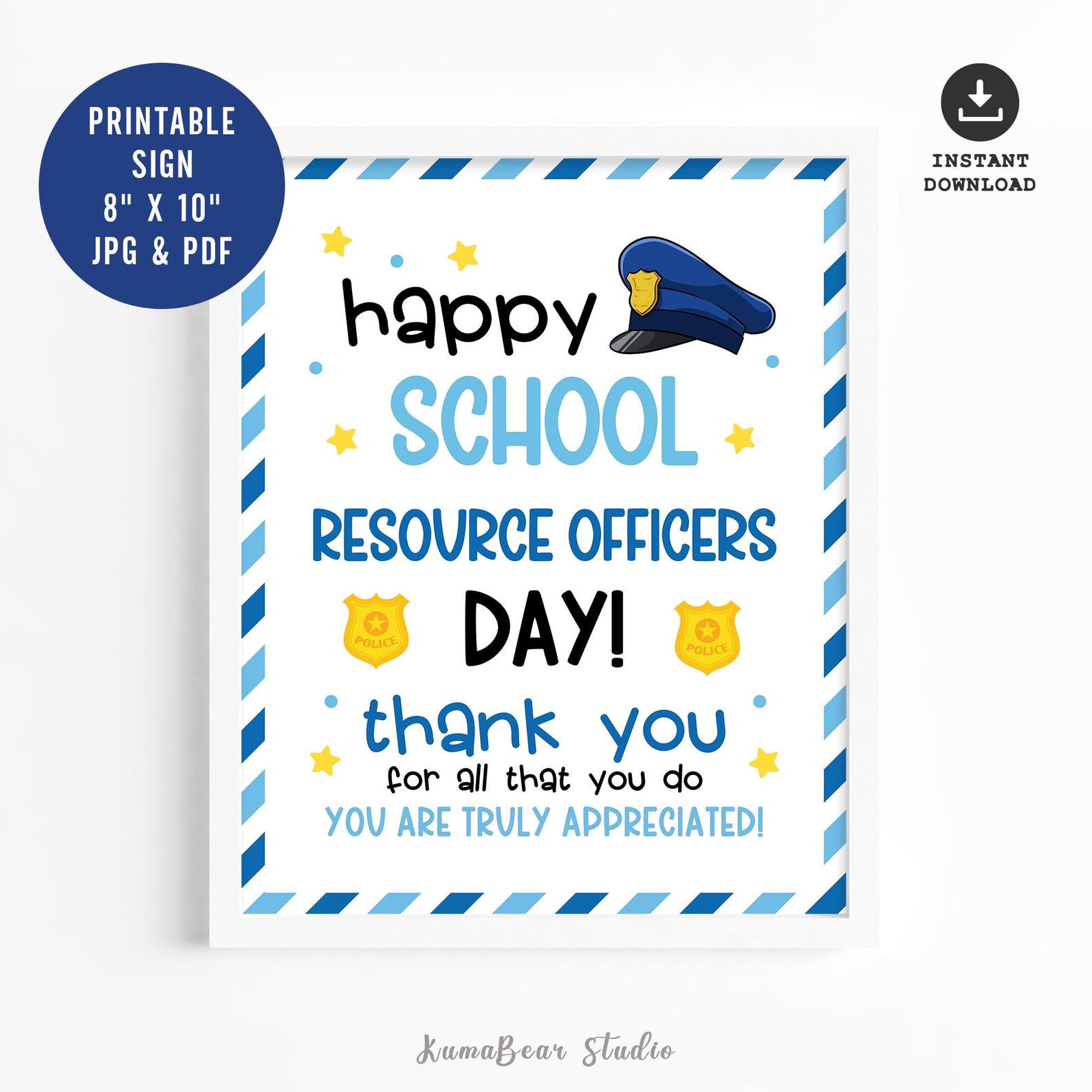 School Resource Officers Day Sign Printable SRO Appreciation Decor ...