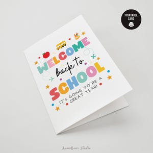 First Day of School Printable, Back to School Card, Welcome Back ...