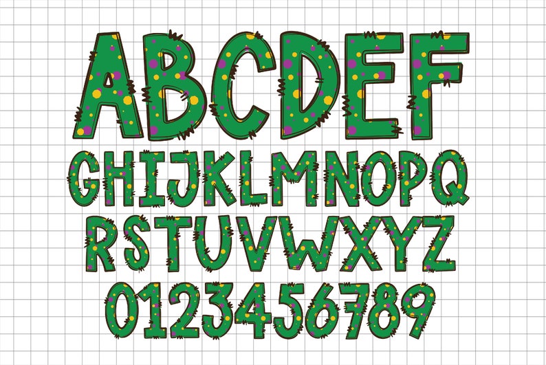 Mardi Gras Doodle Hand Drawn Letters Mardi Gras Alphabet A - Etsy