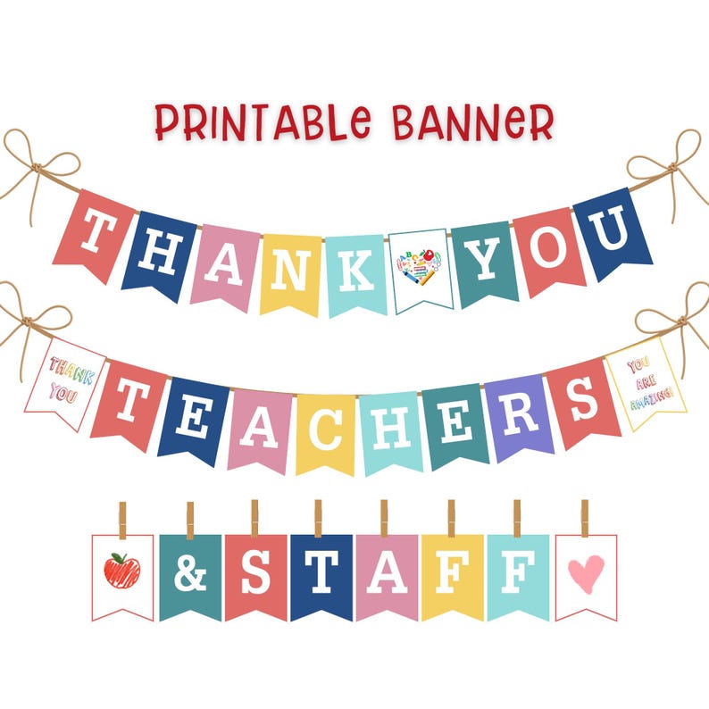Teacher Appreciation Banner: Thank You Teachers & Staff - Etsy